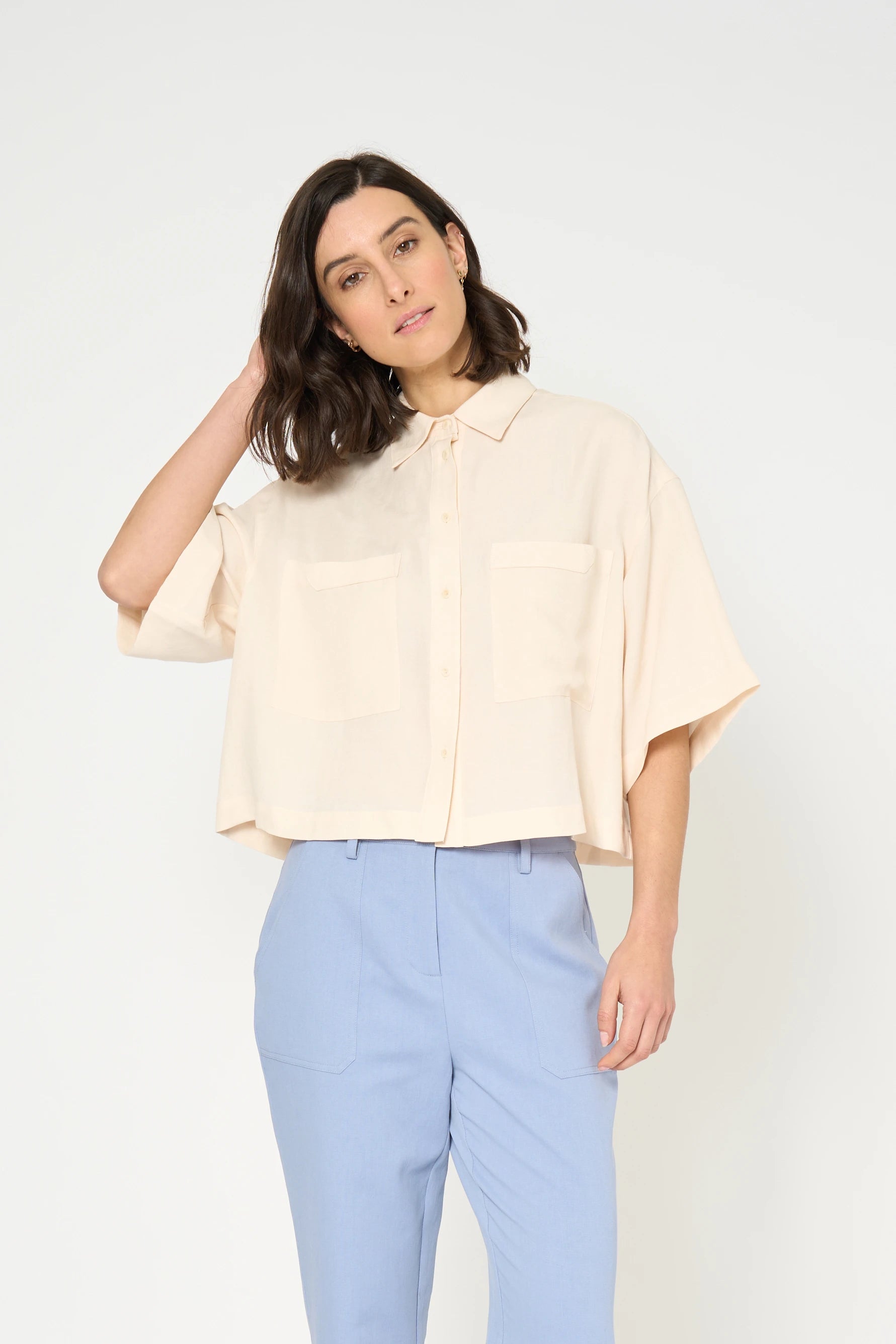 CHEMISE PANDOUR - BLANC CASSE